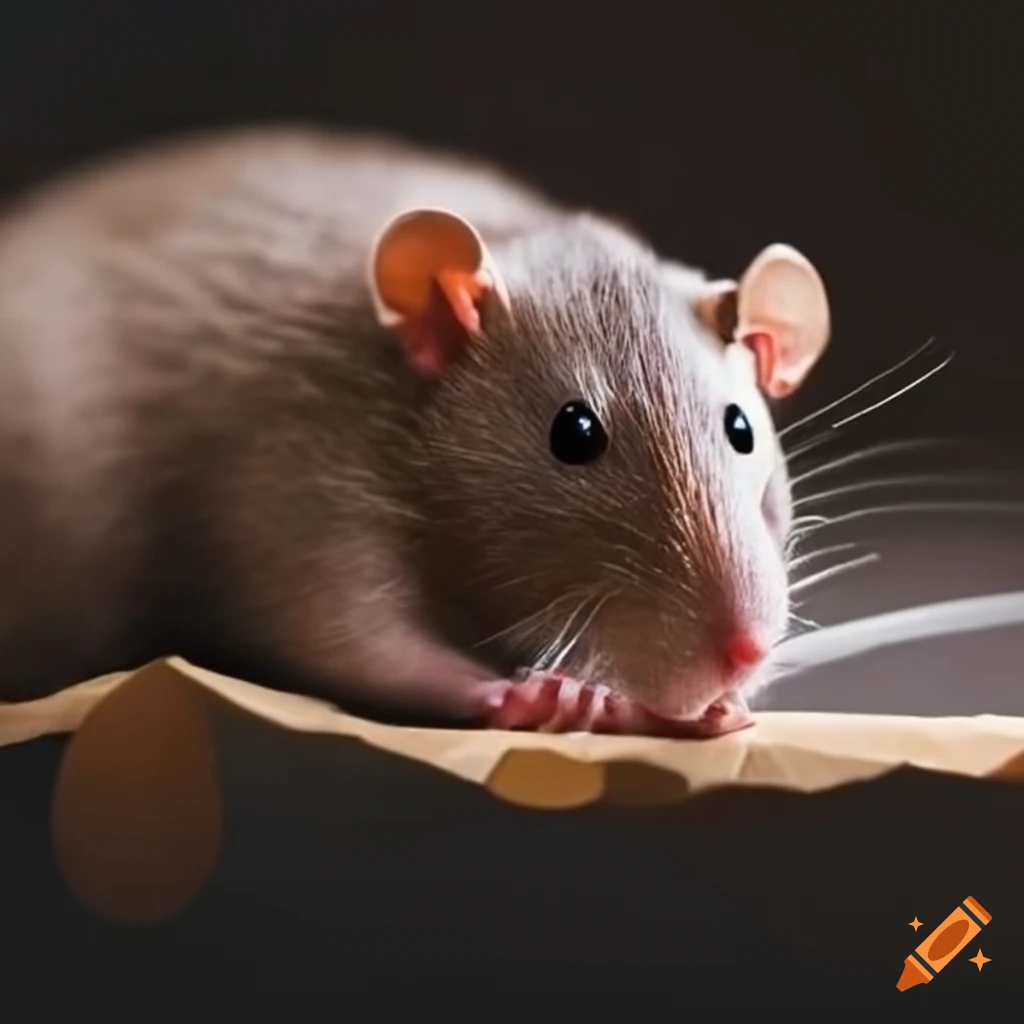 Rat writing on a piece of parchment