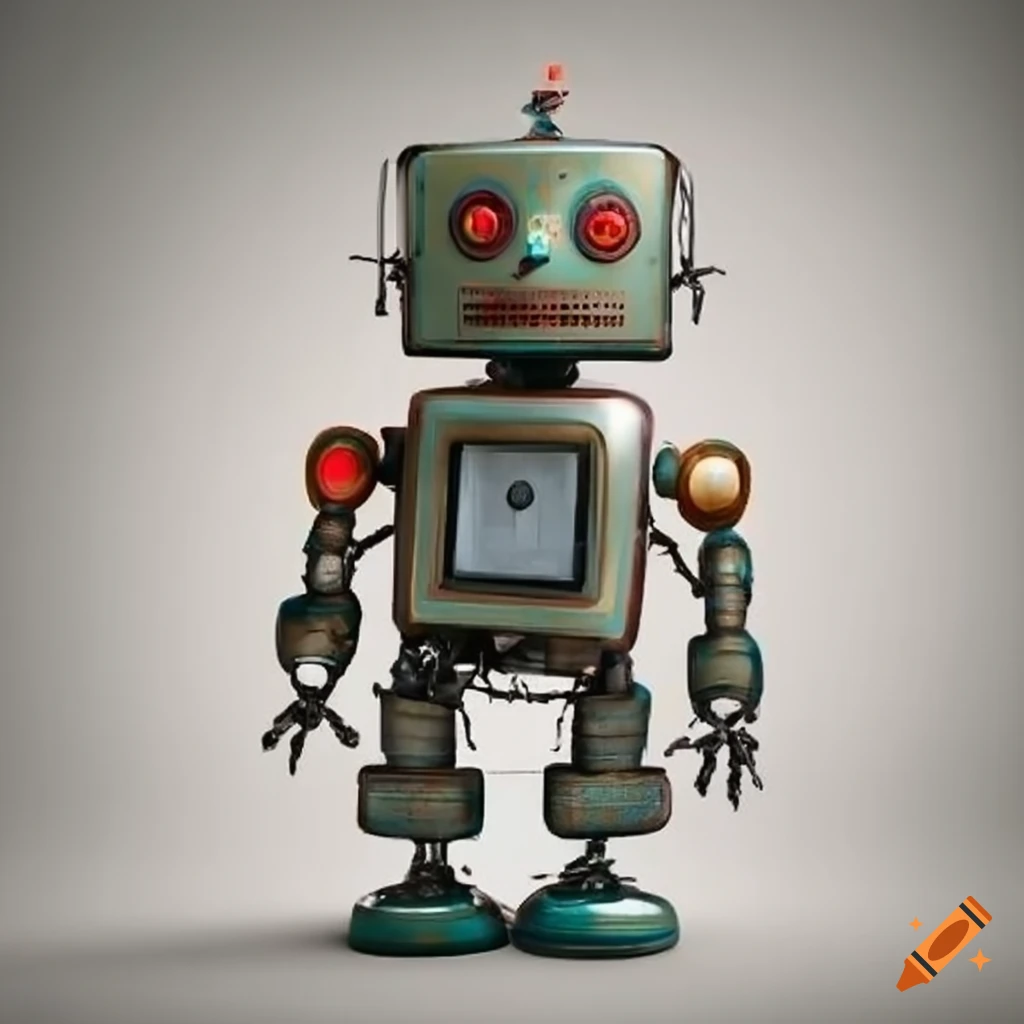 Robot made from old audio visual equipment on Craiyon