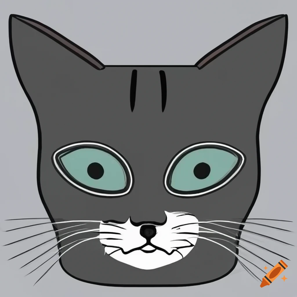 Cartoonish minimalist cool cat head