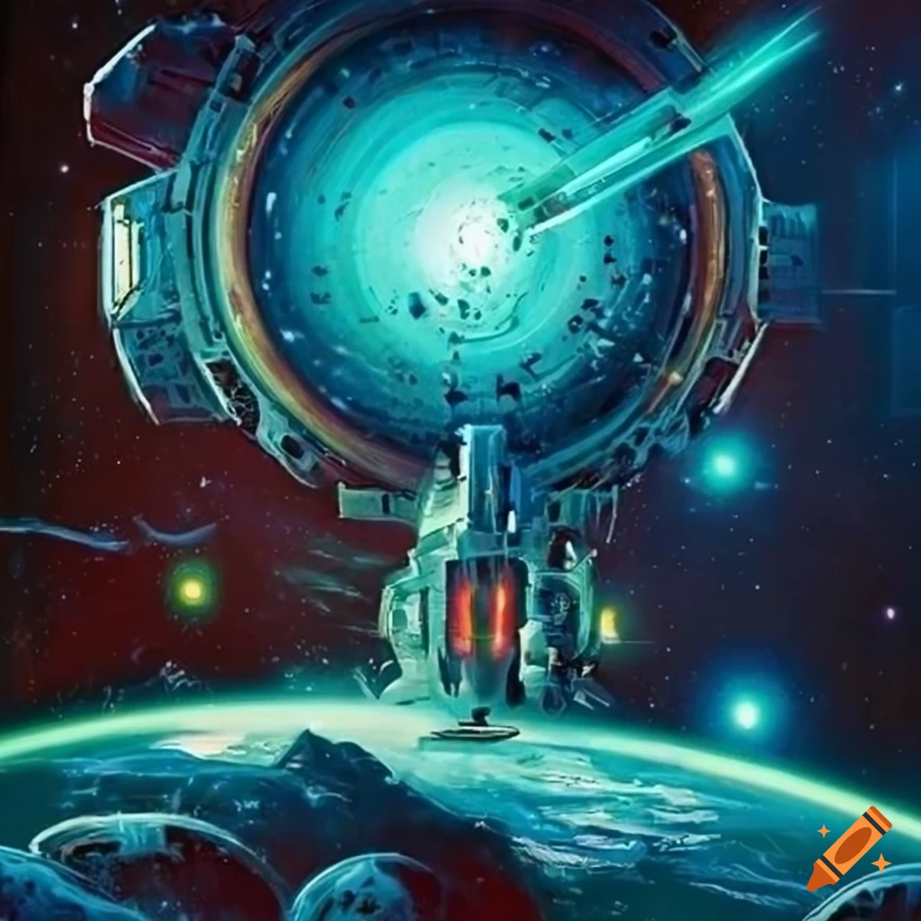 70s sci fi laser attack art