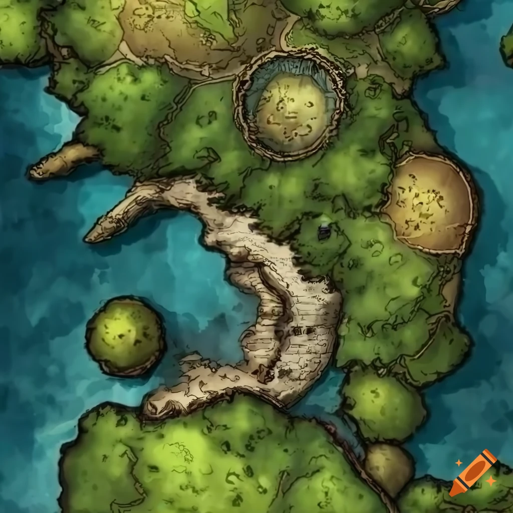 Dnd cities fantasy map forest on Craiyon