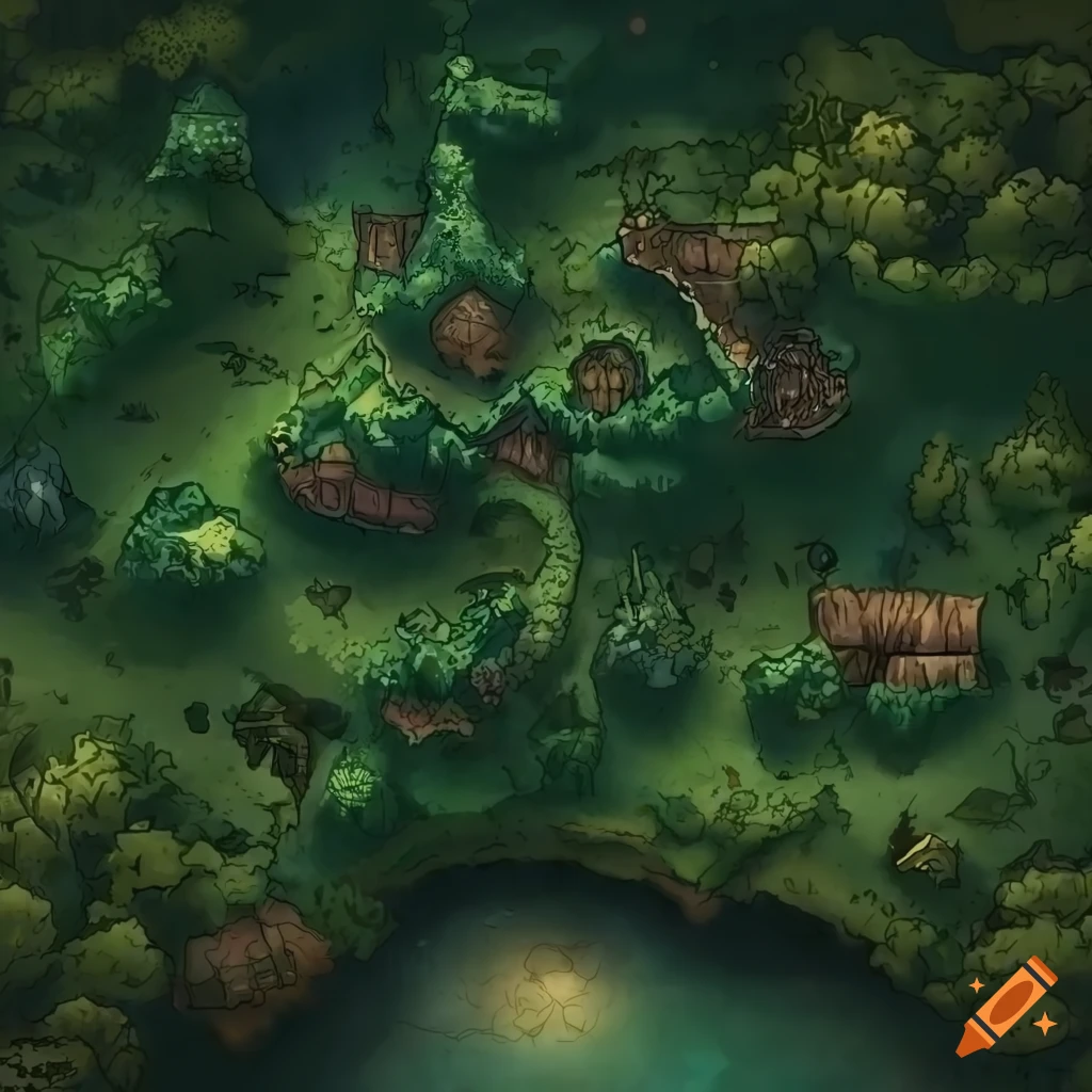 Dnd cities fantasy map forest on Craiyon