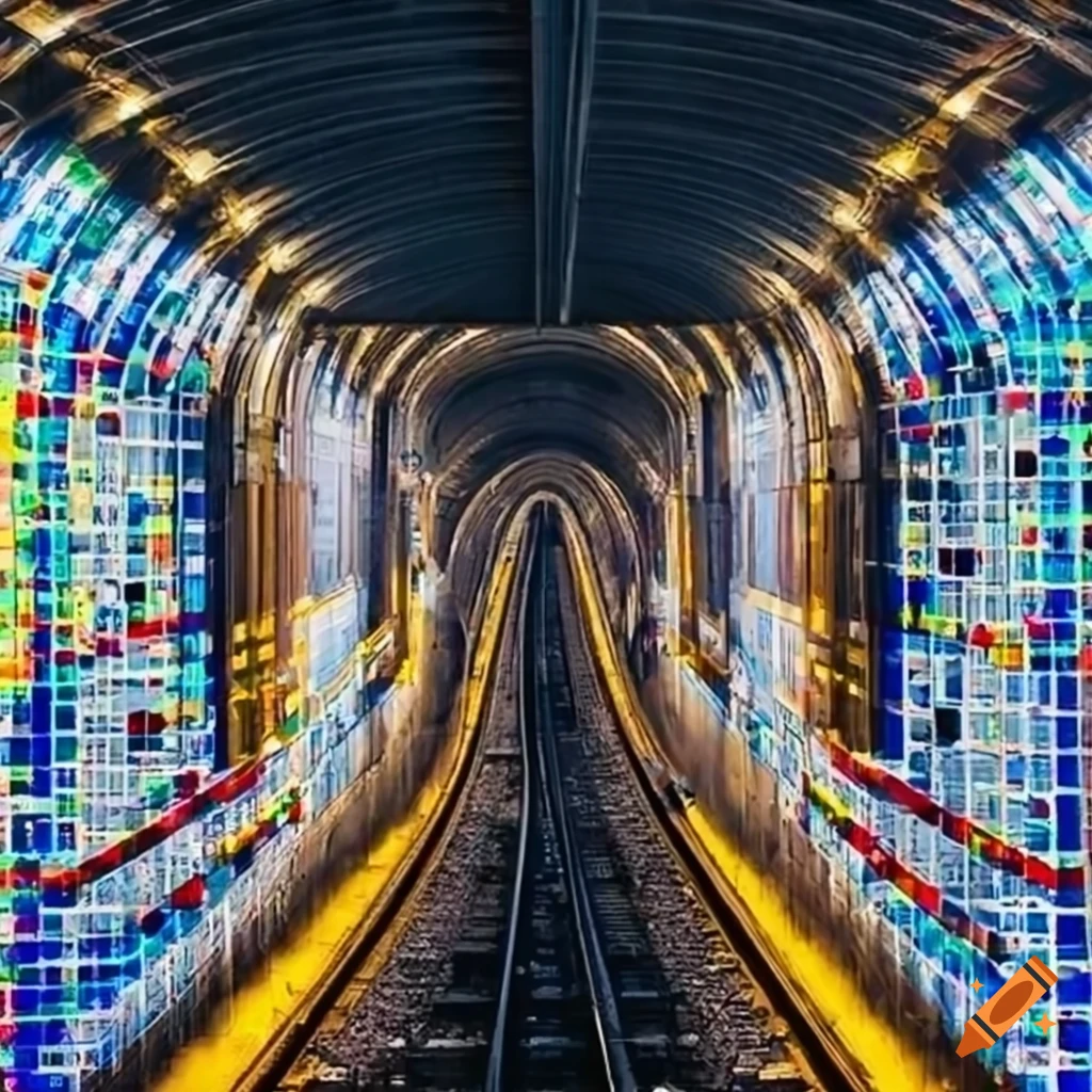 A map depicting subway stations using data visualization techniques