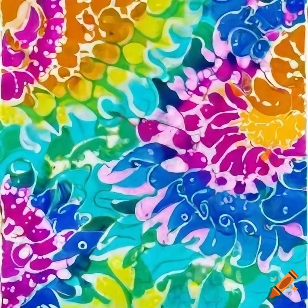 Various batik patterns in bright and bold colors