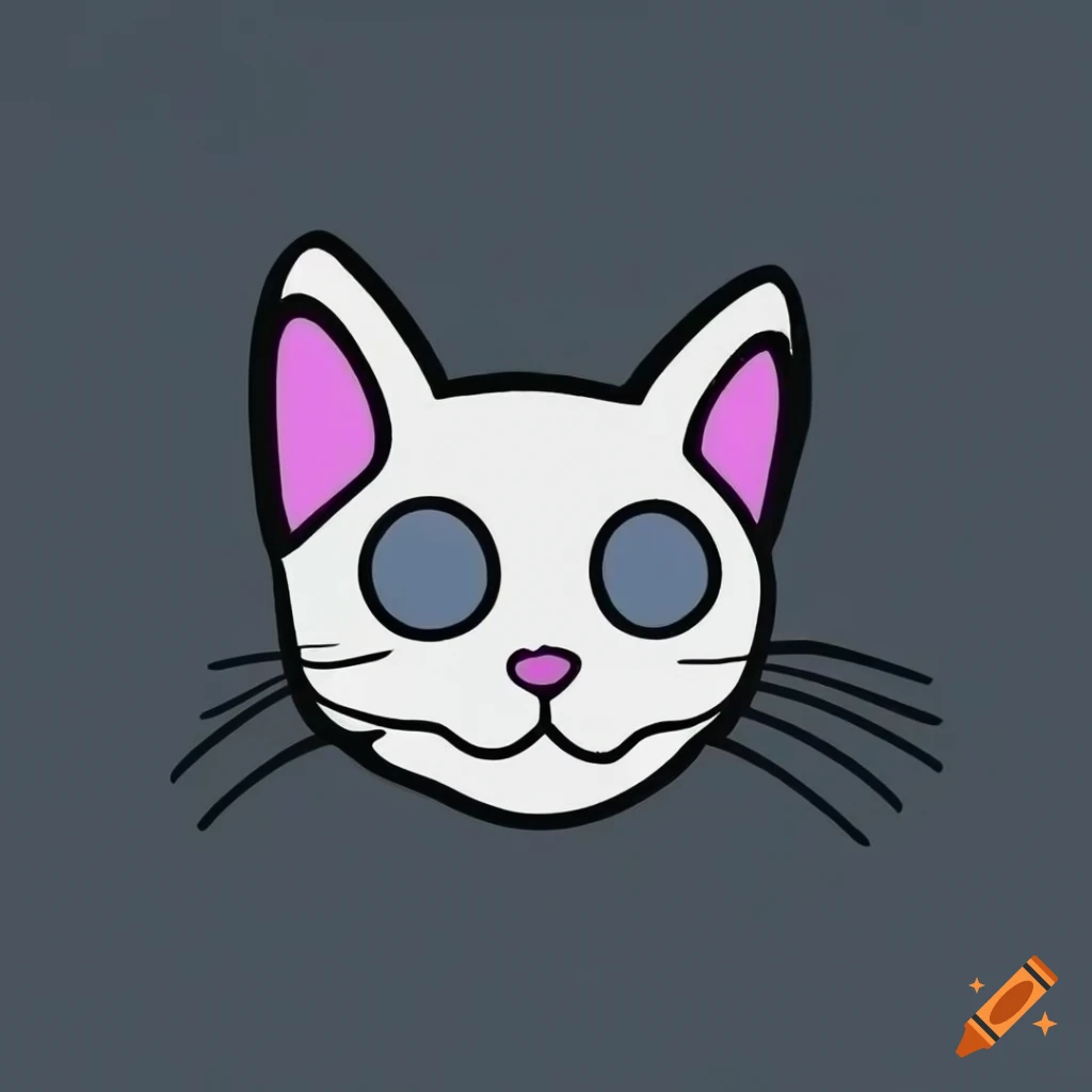 Cartoonish minimalist cool cat head on Craiyon