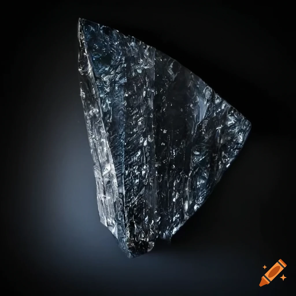 Ultra-realistic and highly-detailed black glassy shard on Craiyon