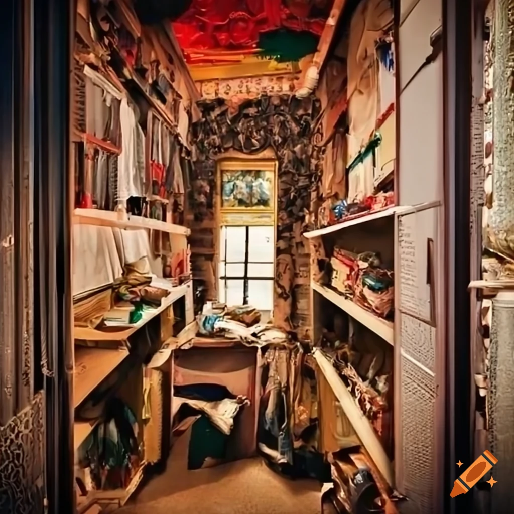 Messy cluttered storage room