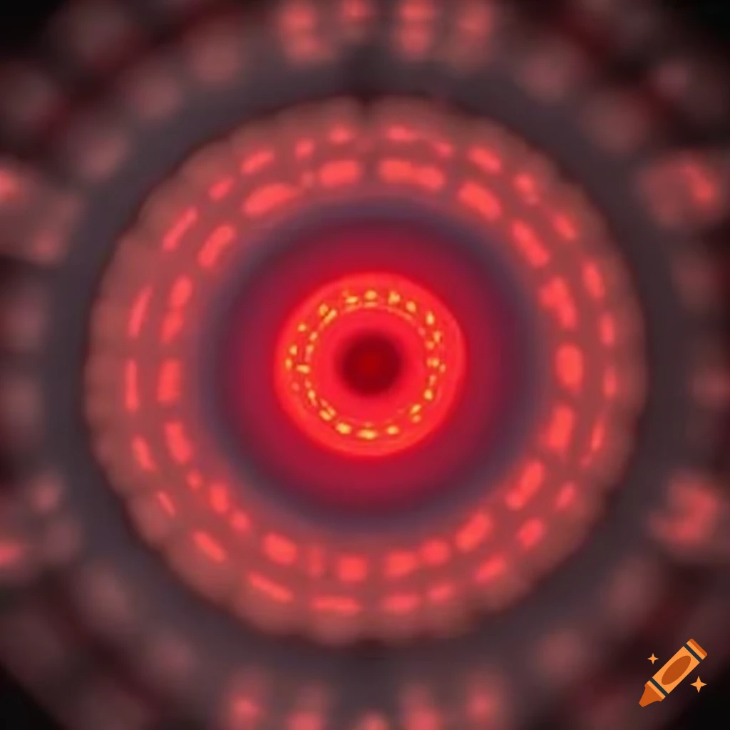 A bright red fluorescent circle to focus on a point