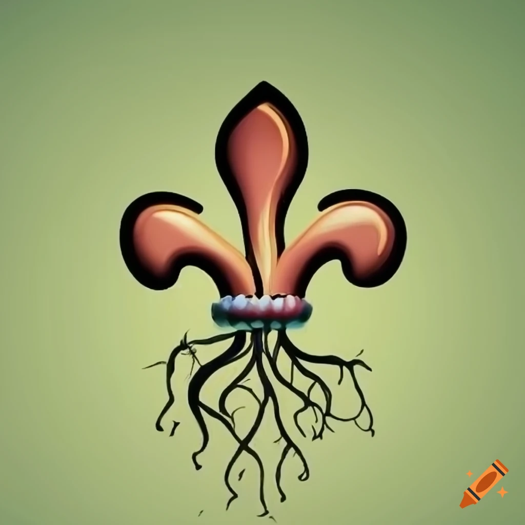 Flower scout symbol with roots on Craiyon