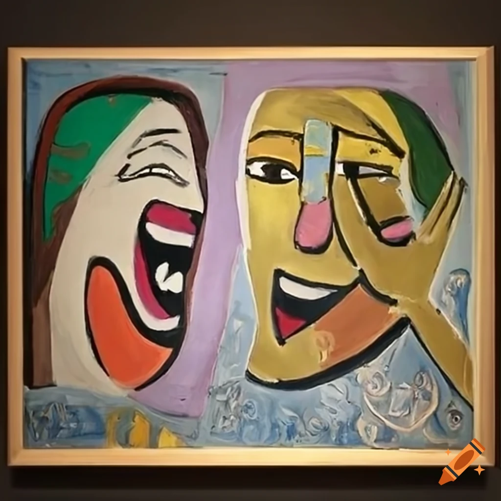 Laughing, by picasso on Craiyon