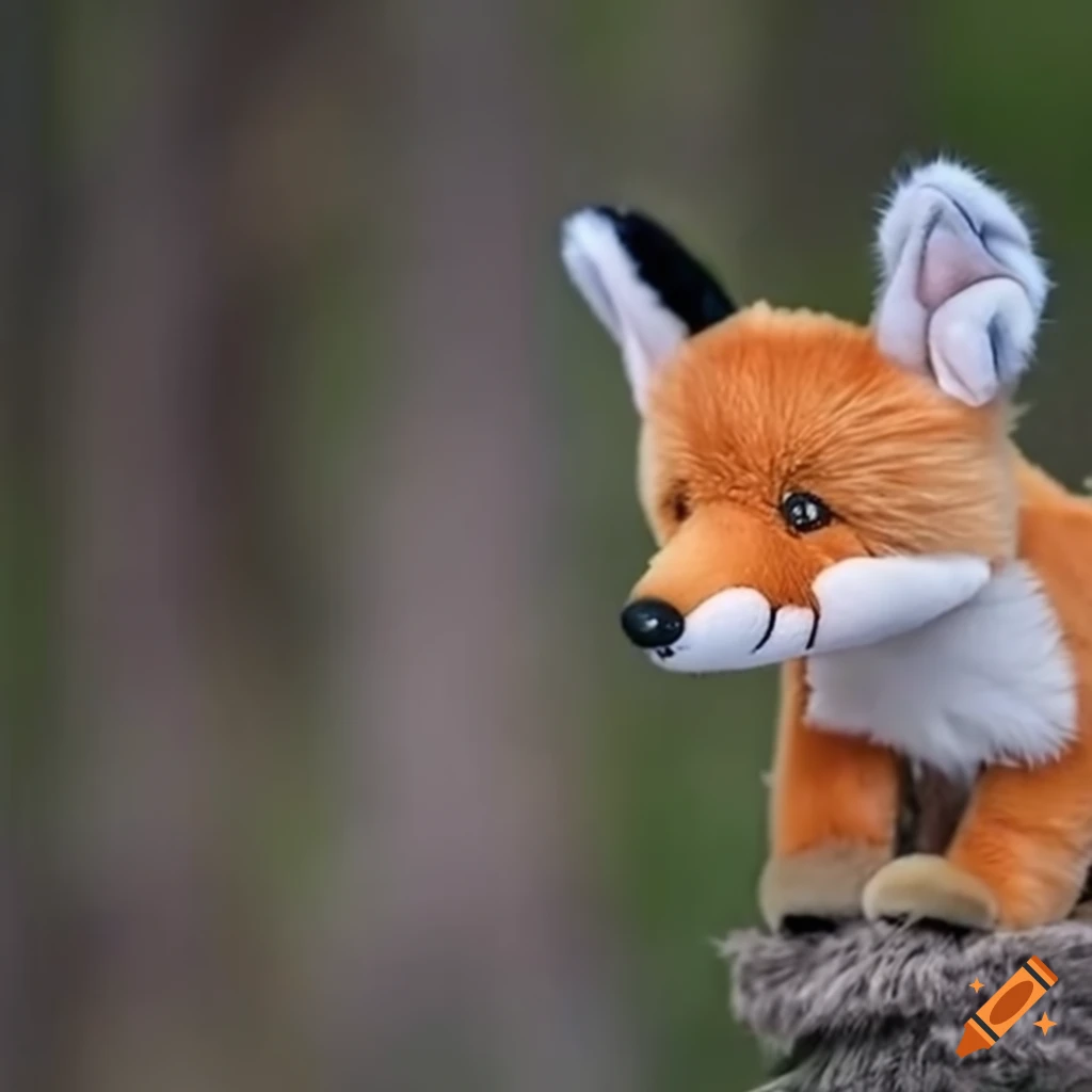 A plush fox with droopy ears seeking love and affection on Craiyon
