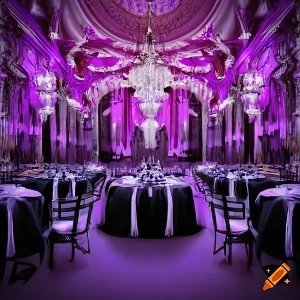 Bustling formal party in ballroom