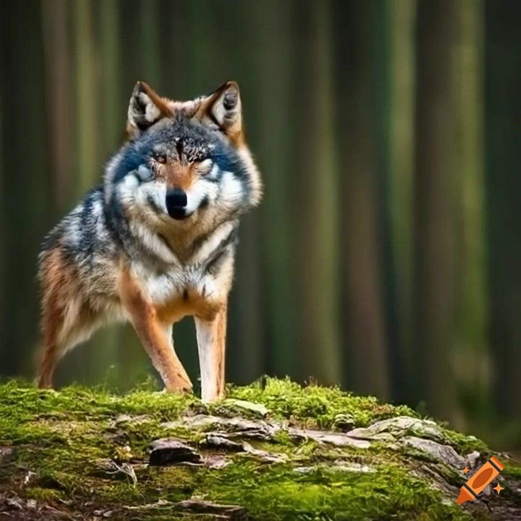 Wolf in a forest