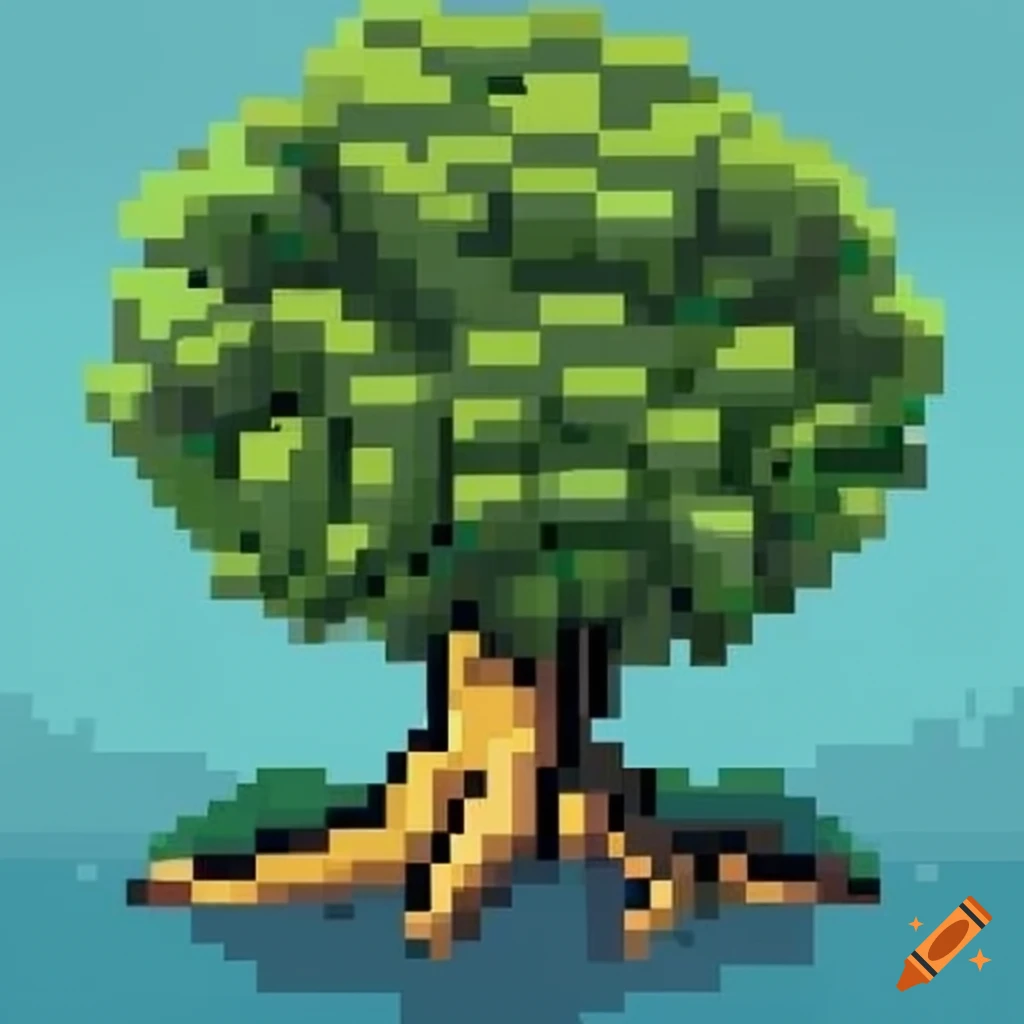 Bush pixel art on Craiyon