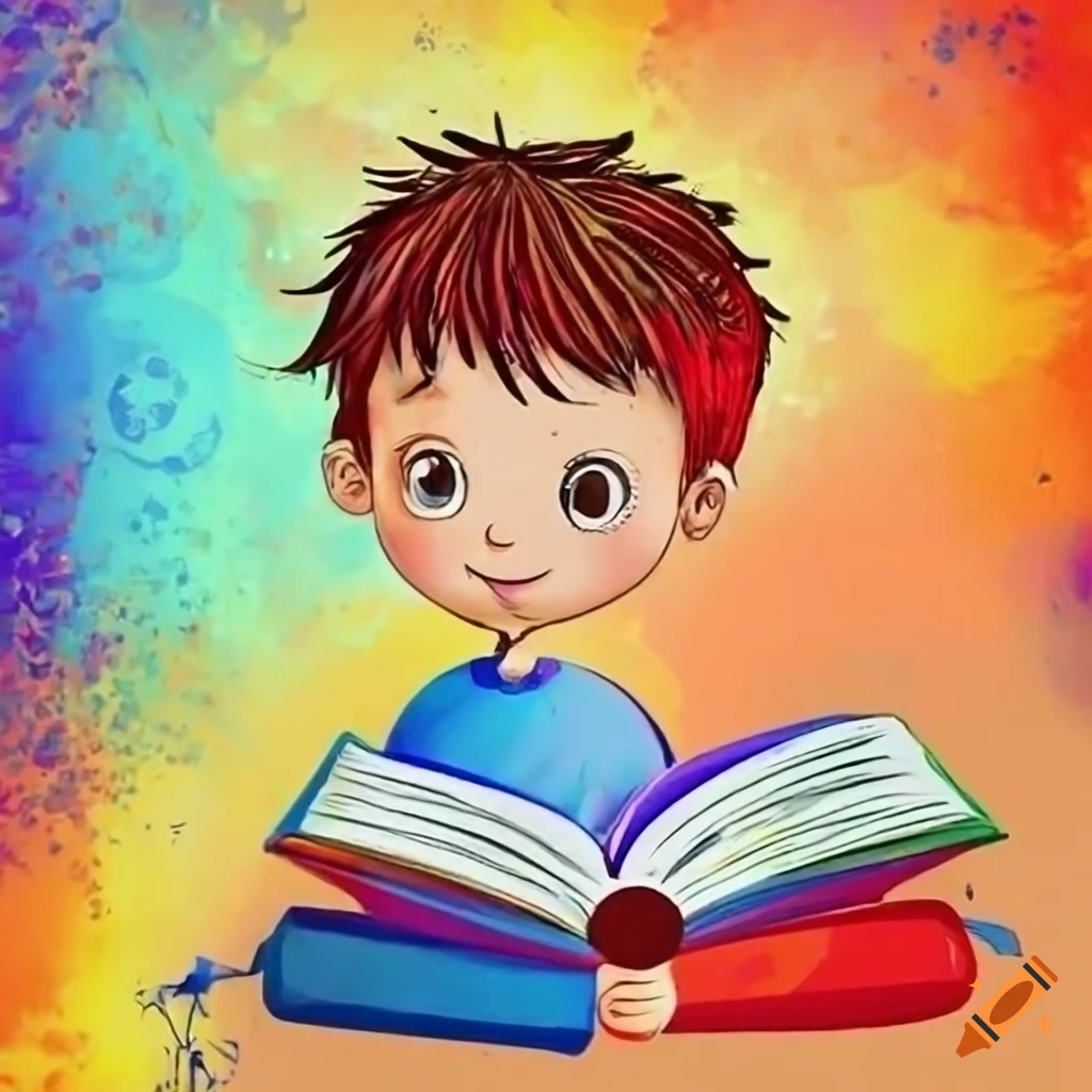 Cover book children boy on Craiyon