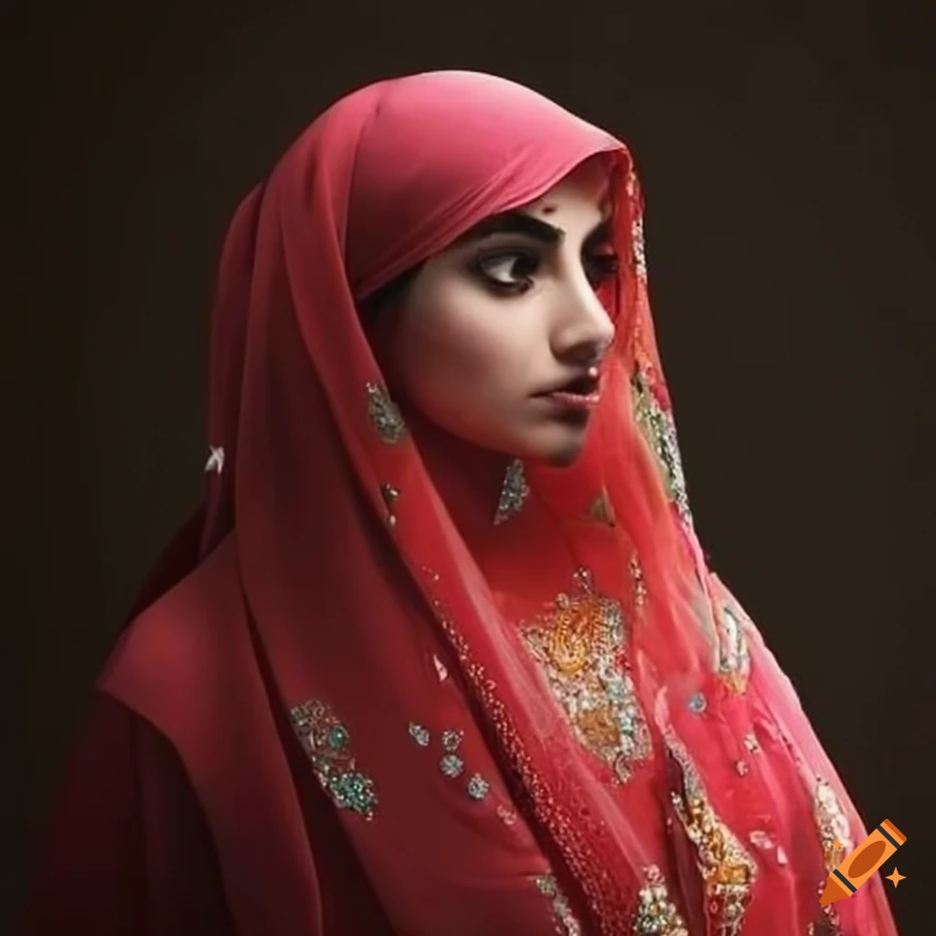 Muslim pakistani woman wearing traditional clothes