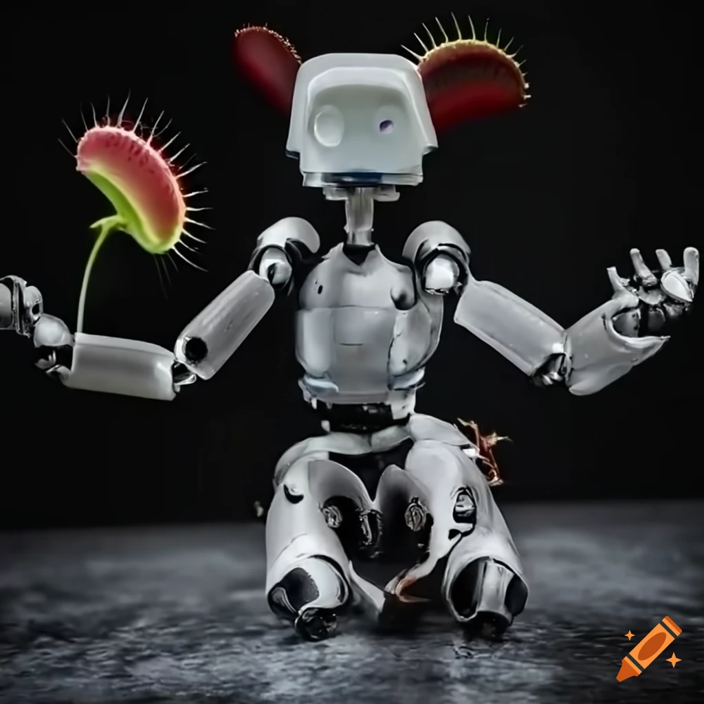 Robot with venus flytrap in hand