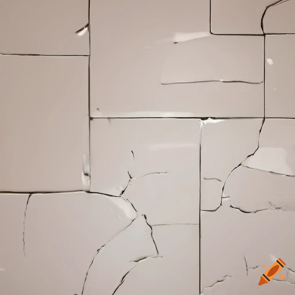 Cracked uneven bathroom tile texture