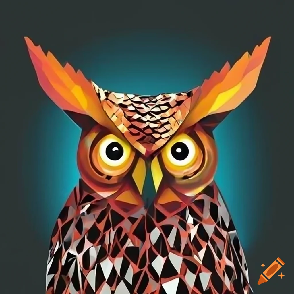 Create a modern and abstract look by designing an owl using geometric ...
