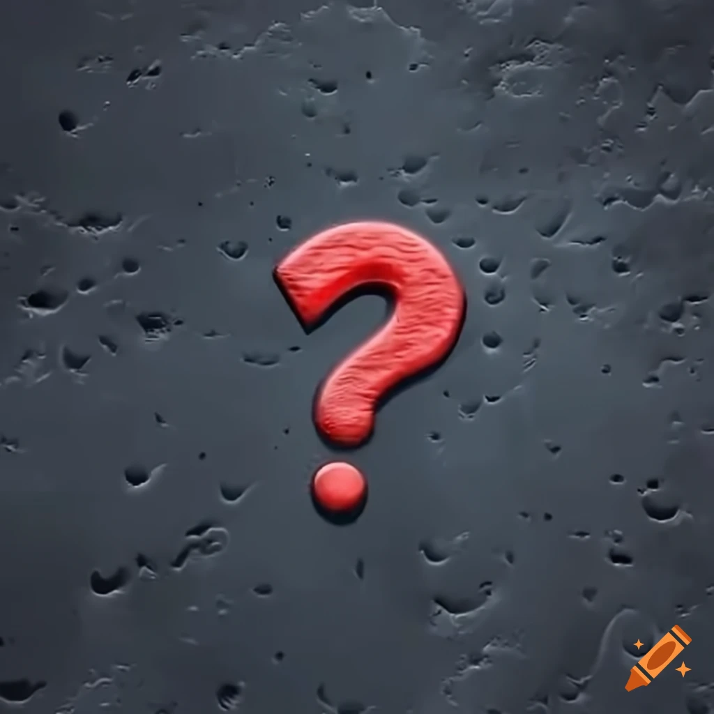 Red question mark on a flag on the moon's surface on Craiyon