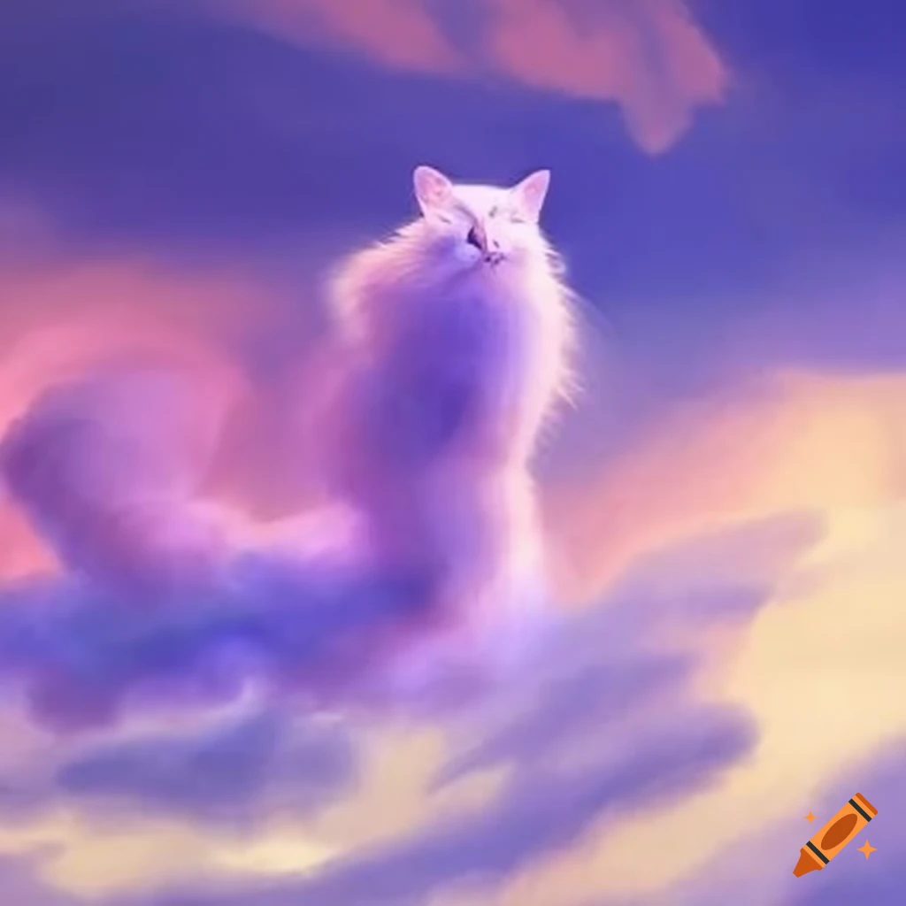 A fluffy cloud shaped like a cat, for storybook artists on Craiyon