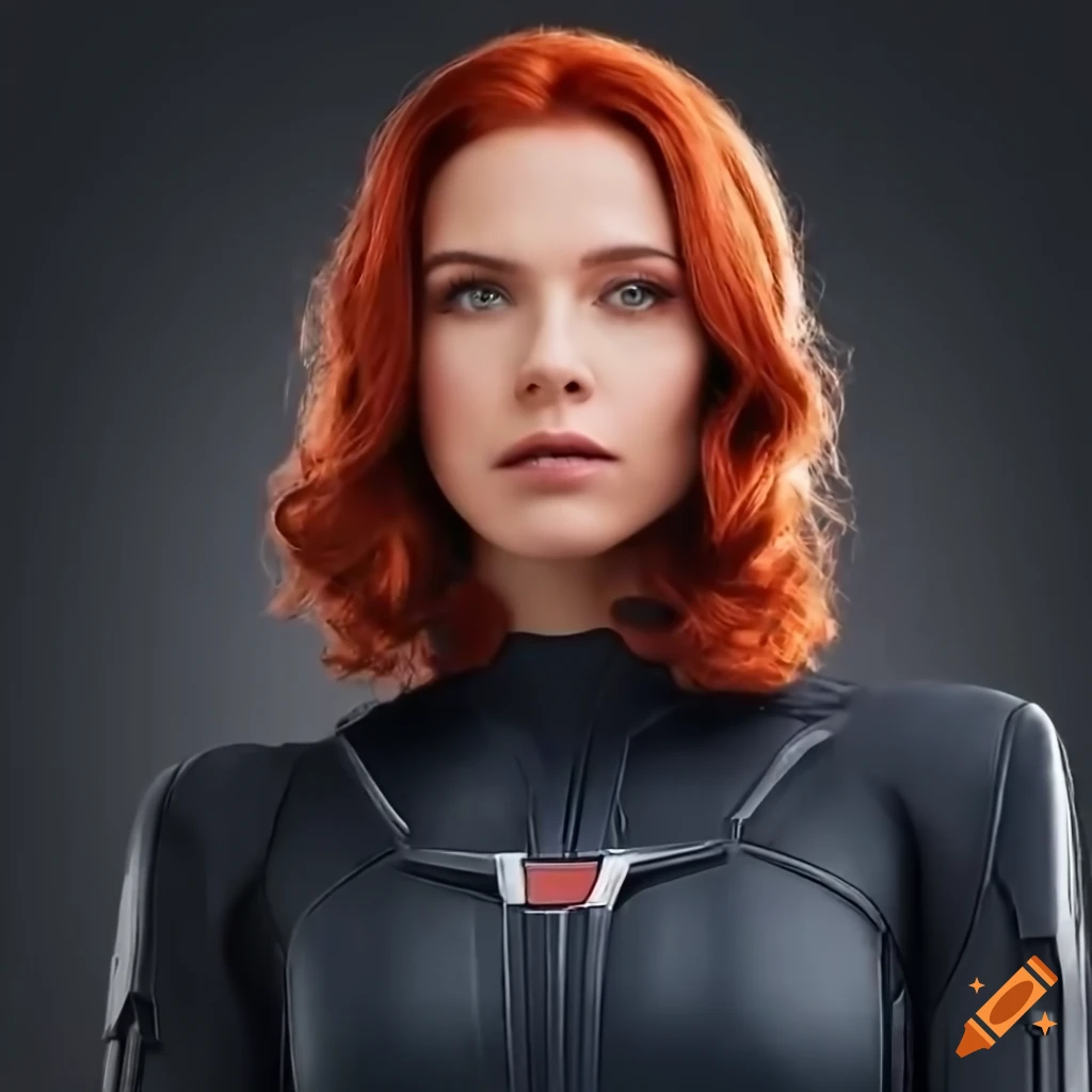 A photo portrait of a female supermodel wearing black widow outfit from ...