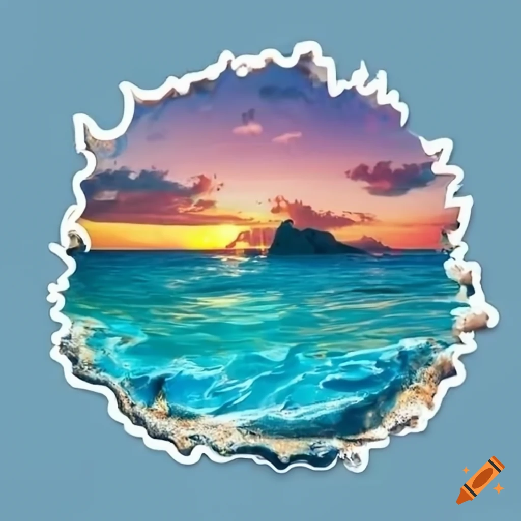 Beach stickers on Craiyon