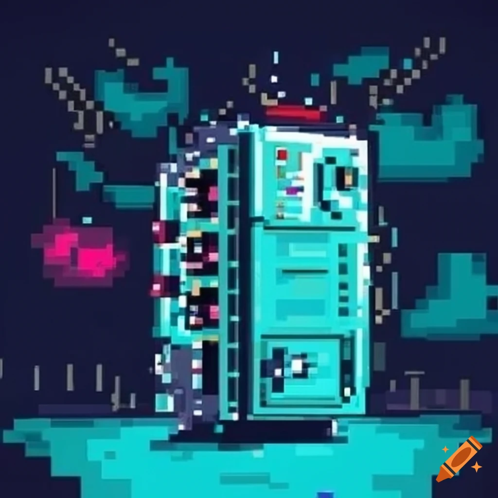 8 bit image about a computer geek on Craiyon