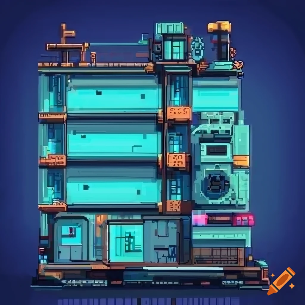 Alejandro Burdisio, Japan, cyber, building, day time, 2d, side view ...