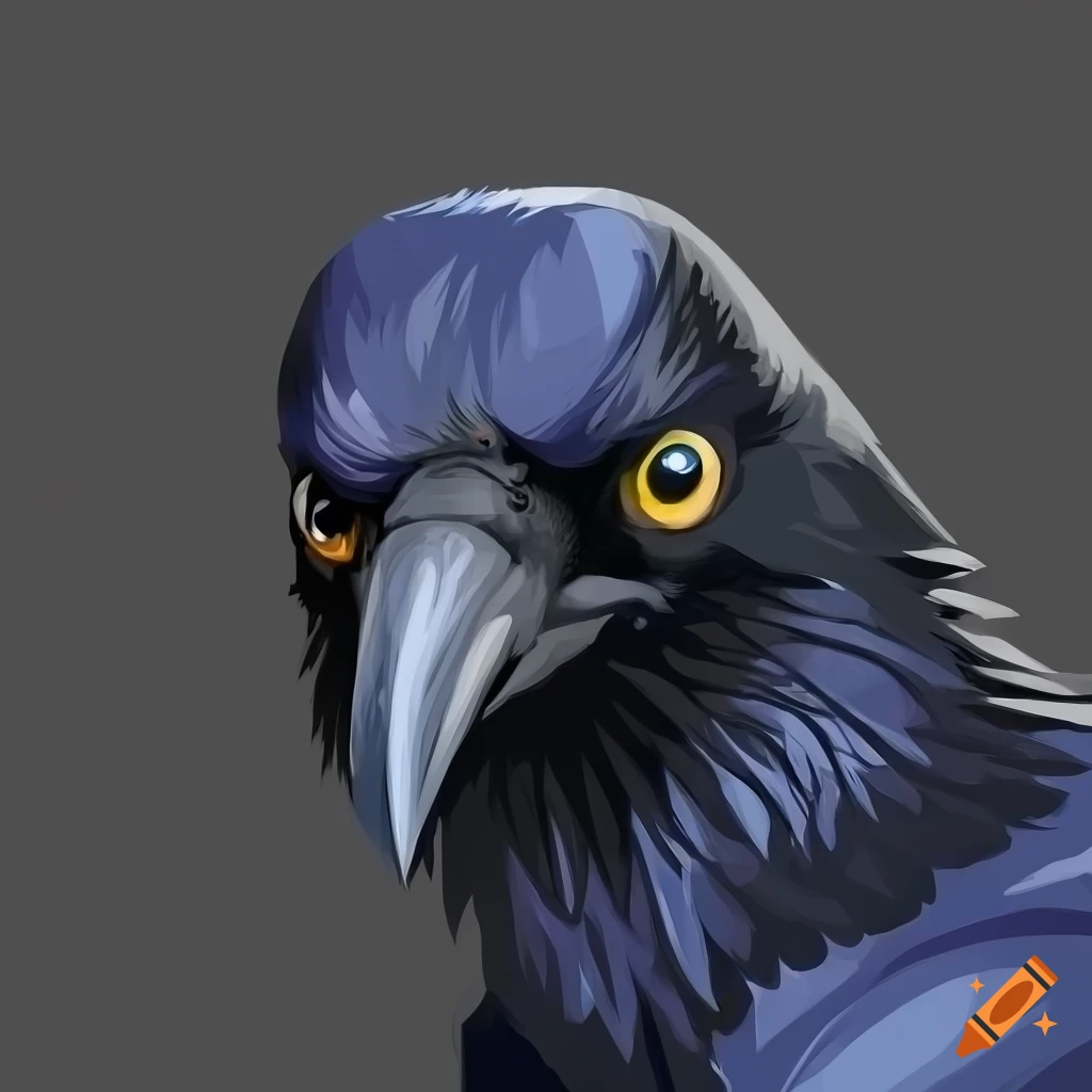 Crow with dark background with headshot on Craiyon