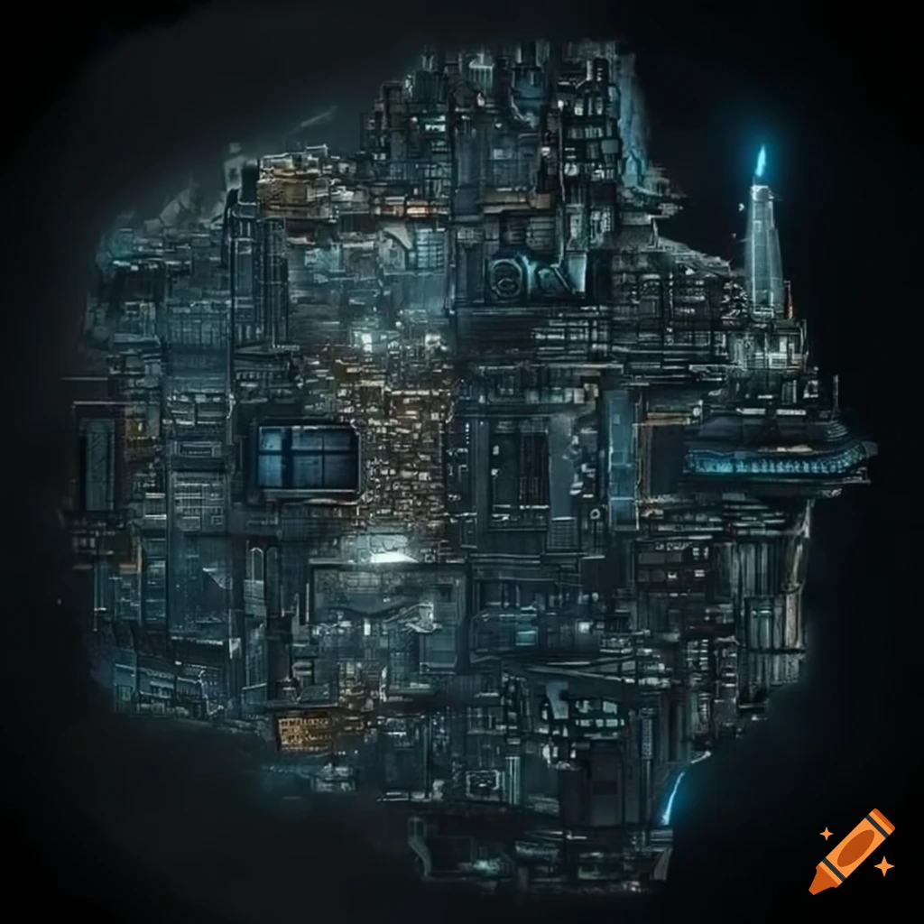 Map of a very big futuristic metropolis for Warhammer 40K universe high ...