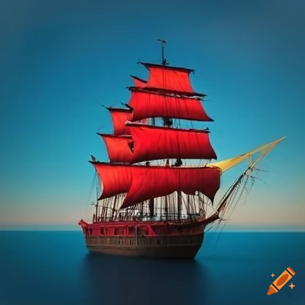 Sails Sailing Ship Red