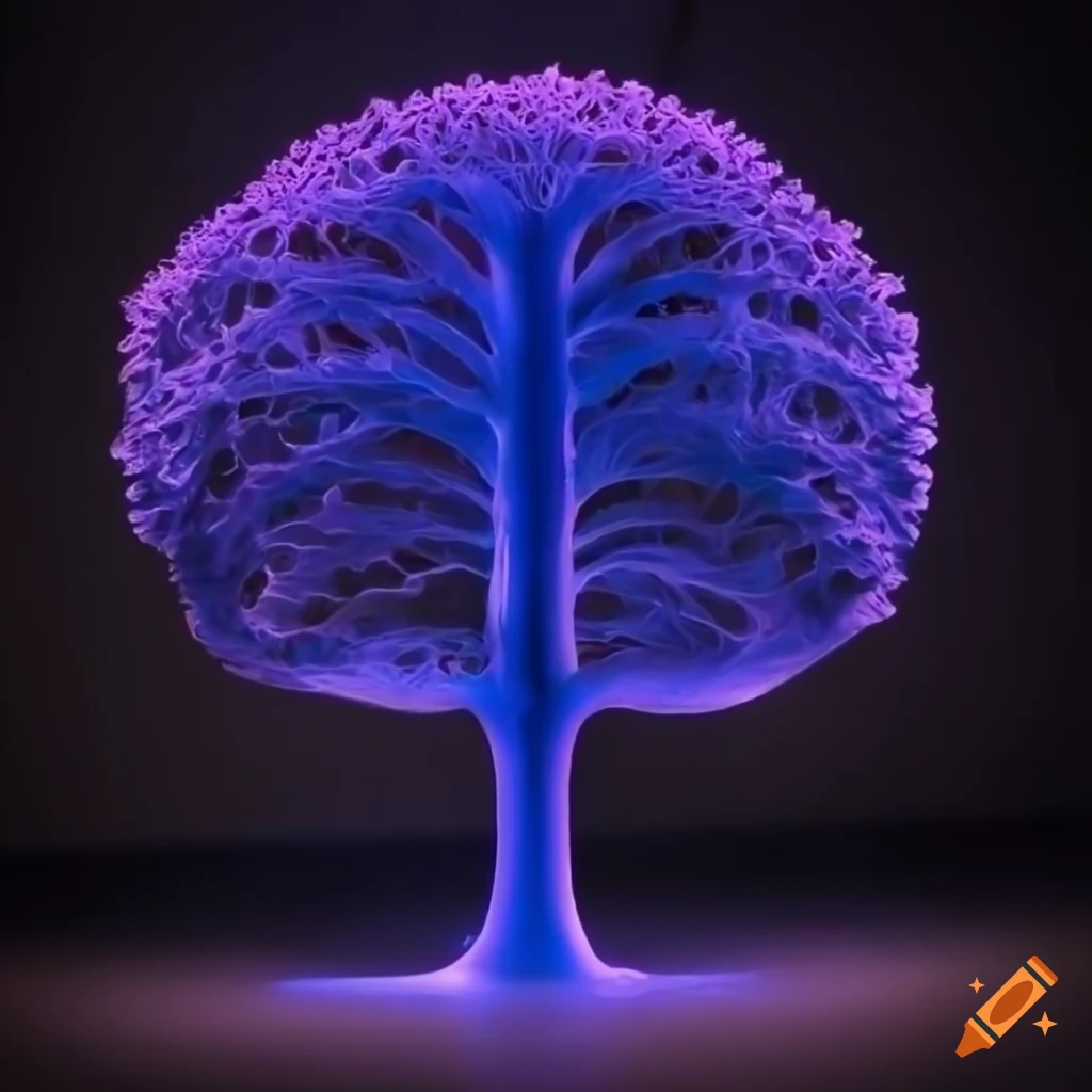3d printed tree glowing on Craiyon