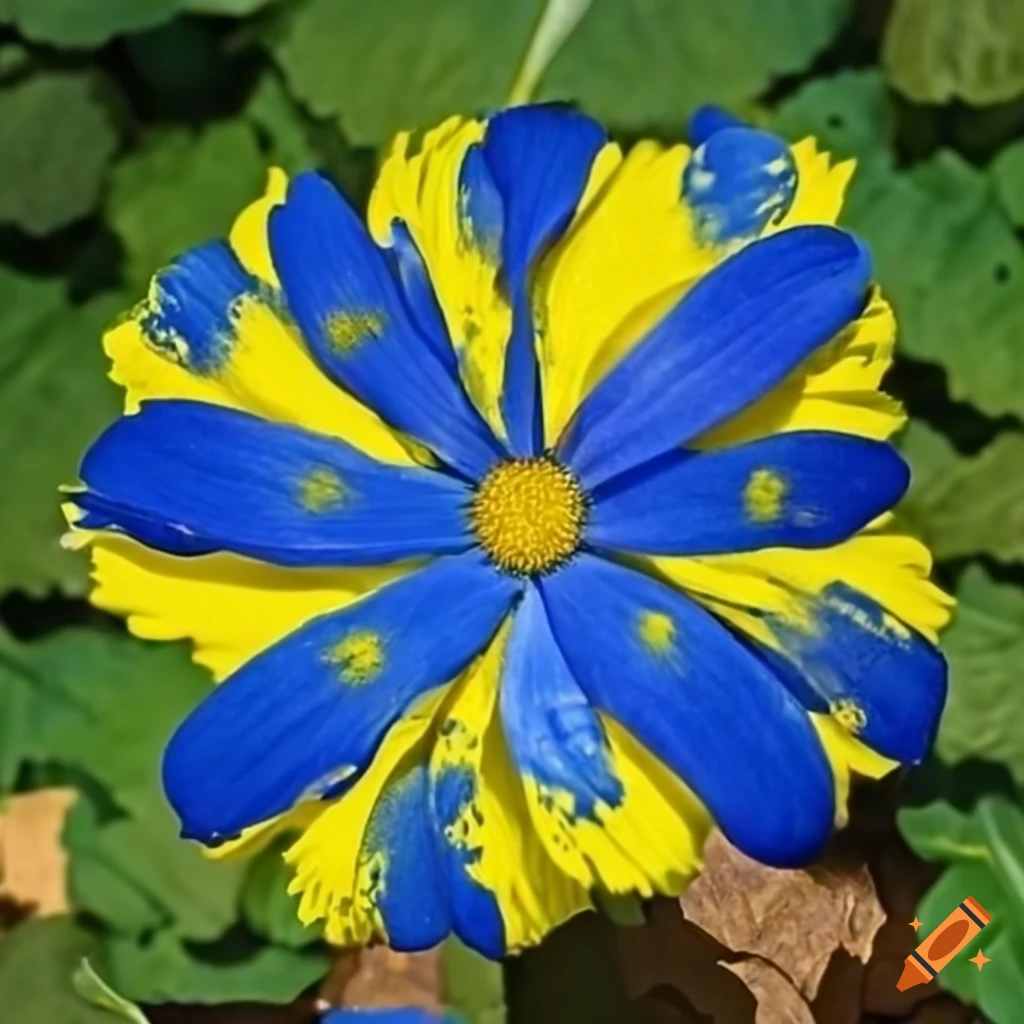 Blue and yellow flower
