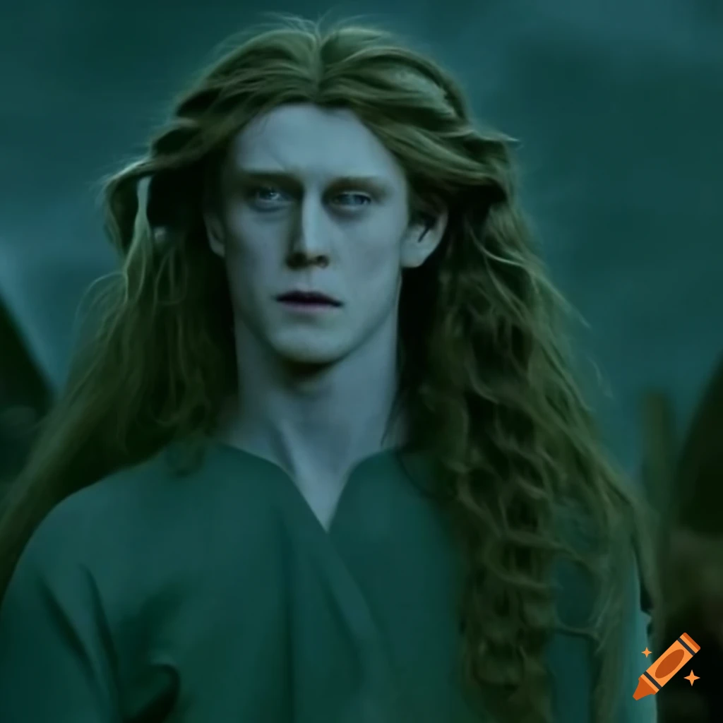 George MacKay as Finrod from silmarillion, long hair, elf ears on Craiyon