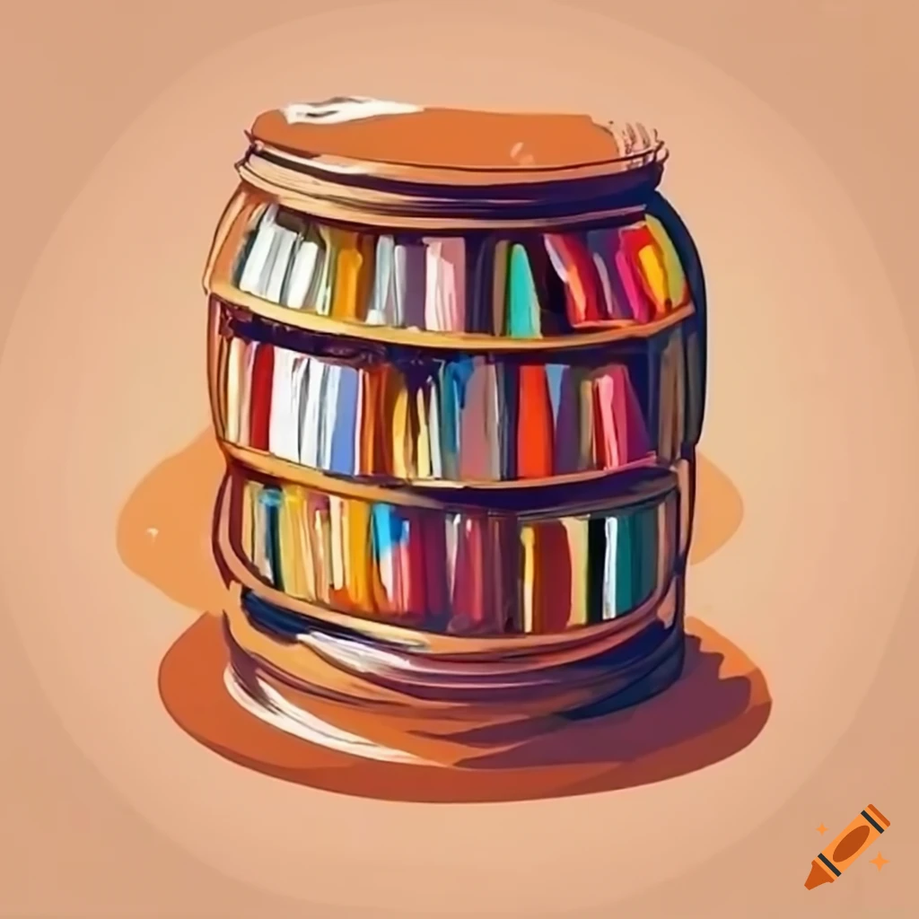 Draw a round drawer for storing books
