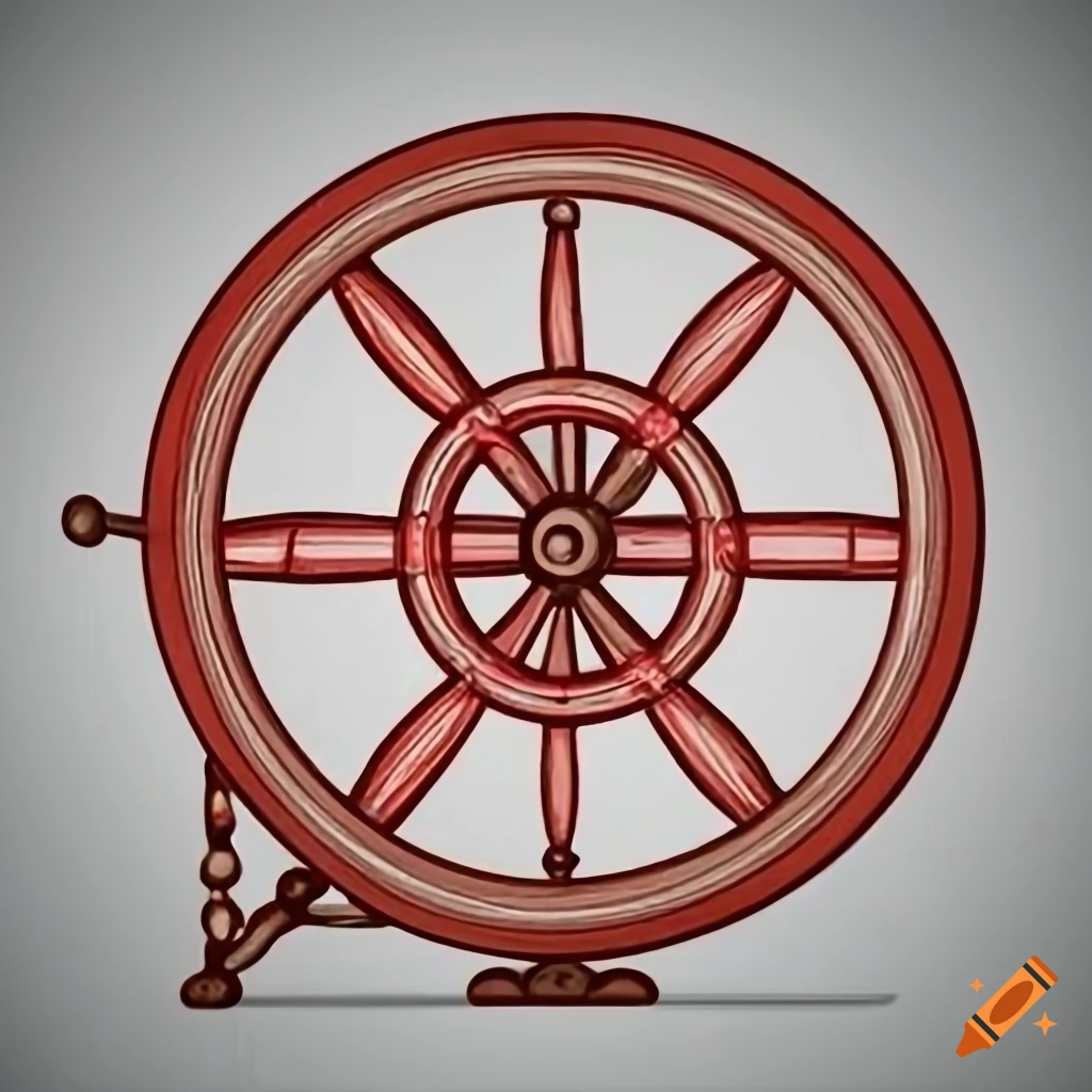 Old red spinning wheel icon on the white on Craiyon