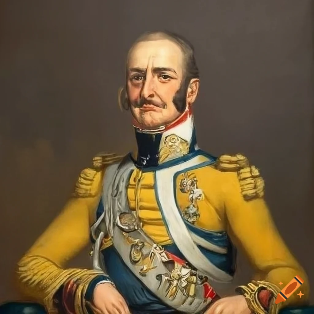 19th century painting of french general with big nose, napoleonic ...