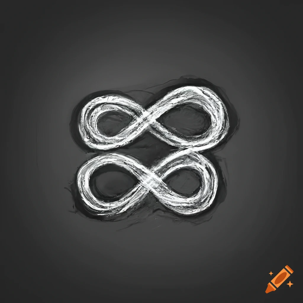 Abstract art in white chalk drawing infinity symbol on Craiyon