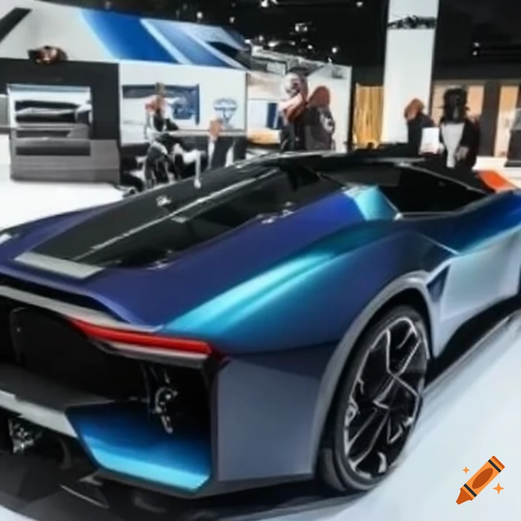 Delorian dmc 12 concept sportcar 2026 on the auto show on Craiyon