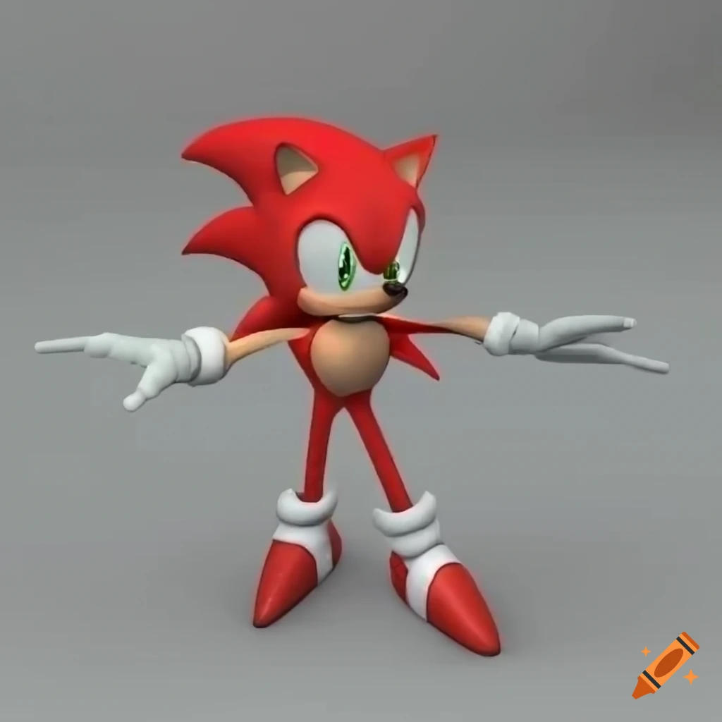 3d model of sonic the hedgehog with pin light and volume