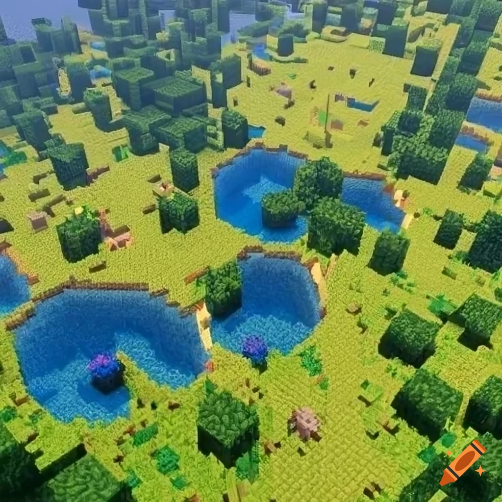 A birds-eye view of a sprawling forest, mountains and water landscape ...