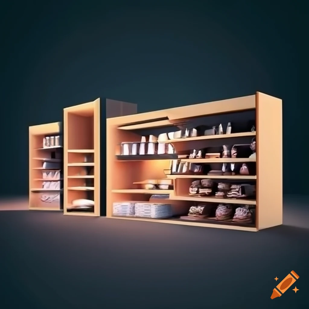 A modern 3d store with clean design on Craiyon
