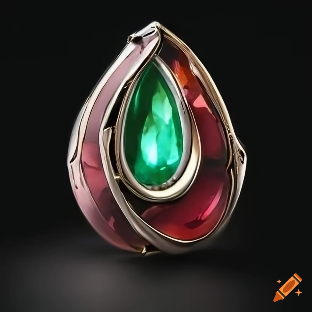 Platinum and gold sci-fi, futuristic, and organic shaped jewelry with ...