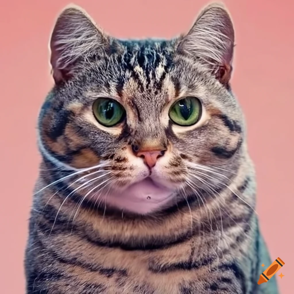 A cute and joyful tabby cat on Craiyon
