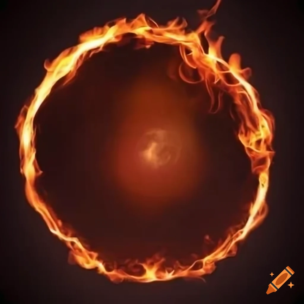 Make a circle. The circle is on fire. It only shows fire. Make the ...