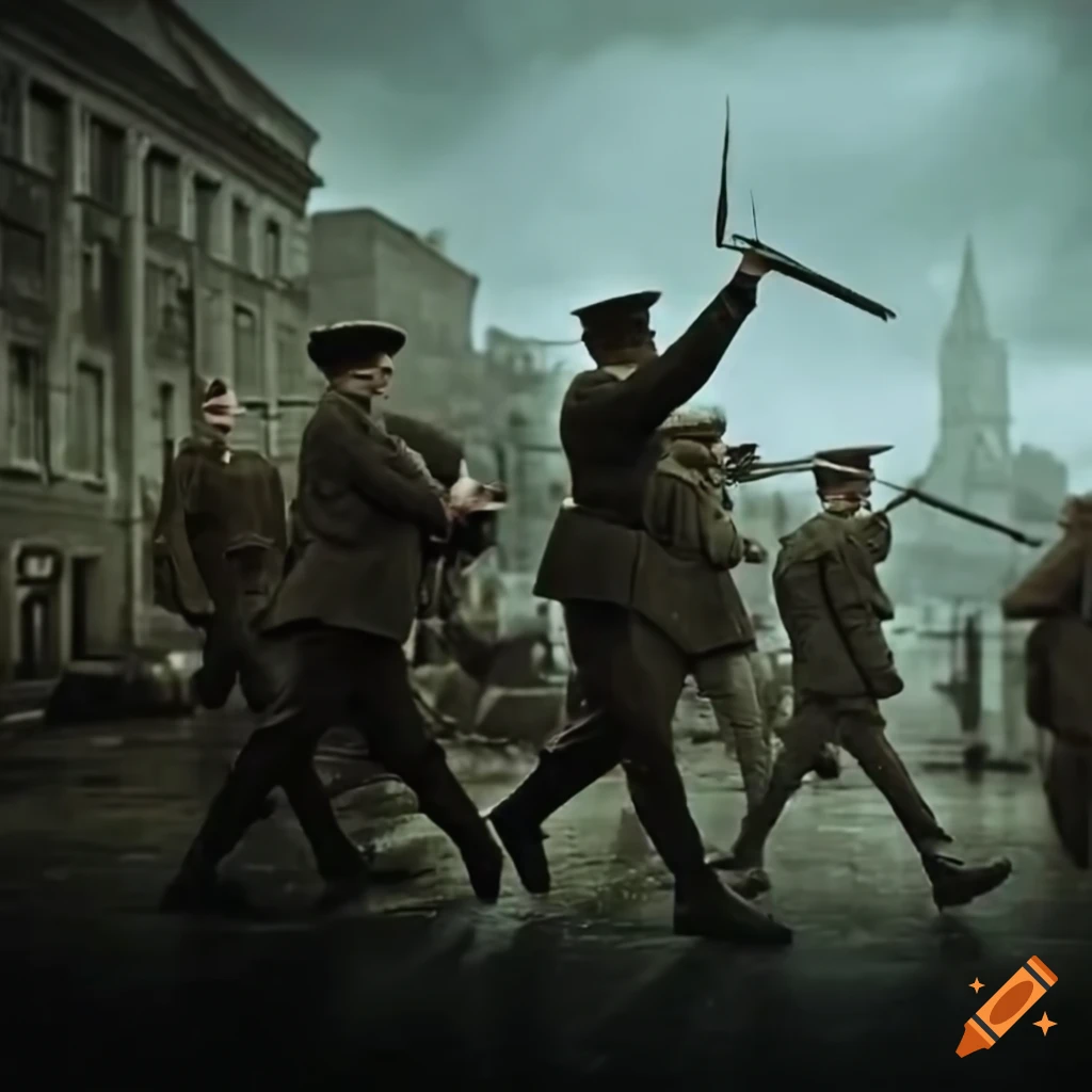 Fighting outside the Dublin GPO in the 1916 Easter Rising, Ireland on ...