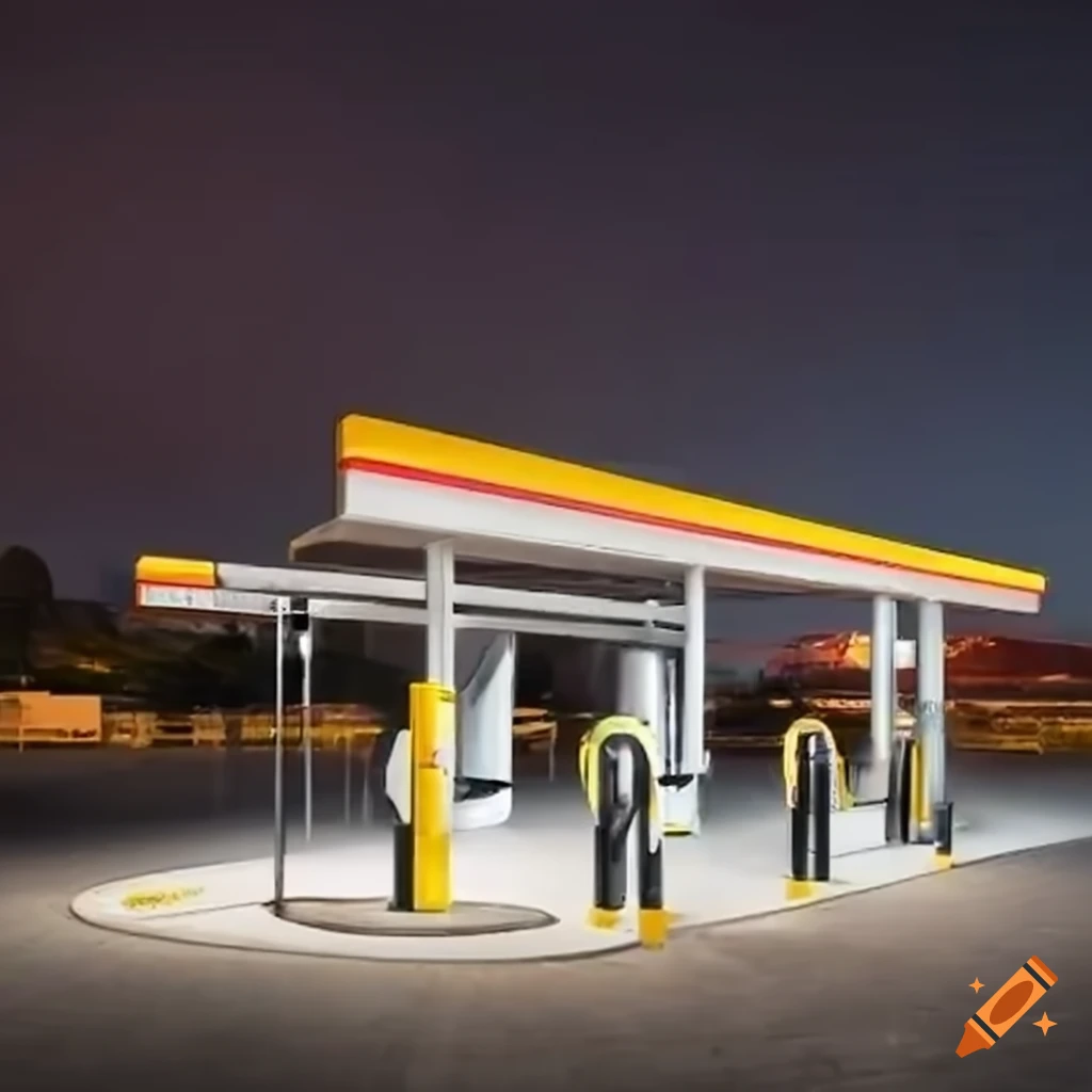 Ev charger shell station on Craiyon