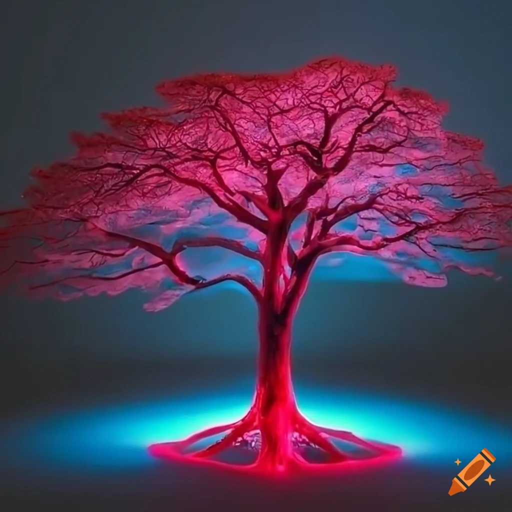 3d printed tree glowing on Craiyon