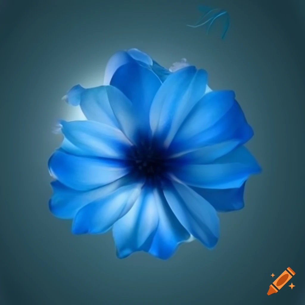 Flor azul con el fondo blanco